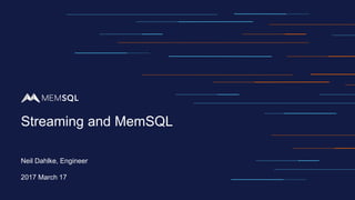 Real-Time Analytics with Spark and MemSQL | PPT