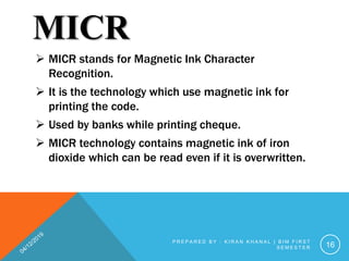 OCR, OBCR, OMR, MICR | PPTX