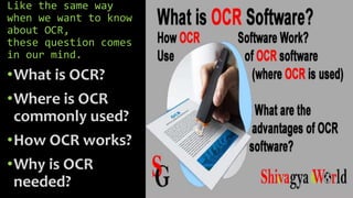 OCR (Optical Character Recognition) | PPTX