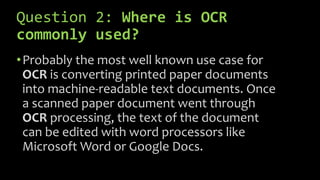 OCR (Optical Character Recognition) | PPTX