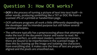 OCR (Optical Character Recognition) | PPTX | Desktop Publishing | Computer Software and Applications