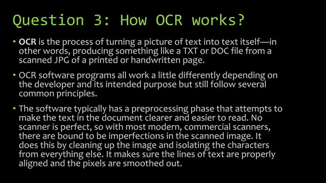 OCR (Optical Character Recognition) | PPTX | Desktop Publishing ...
