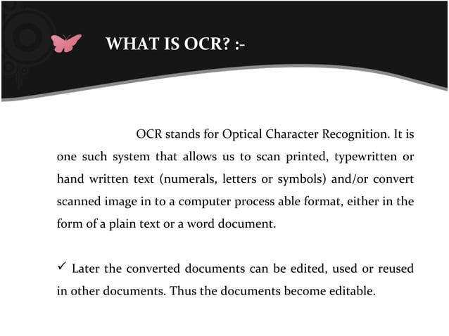 optical character recognition system | PPT | Desktop Publishing | Computer Software and Applications