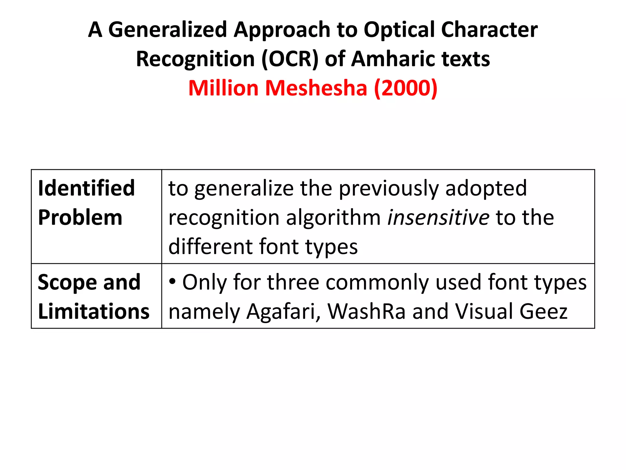 Optical Character Recognition (OCR) based Retrieval | PPTX