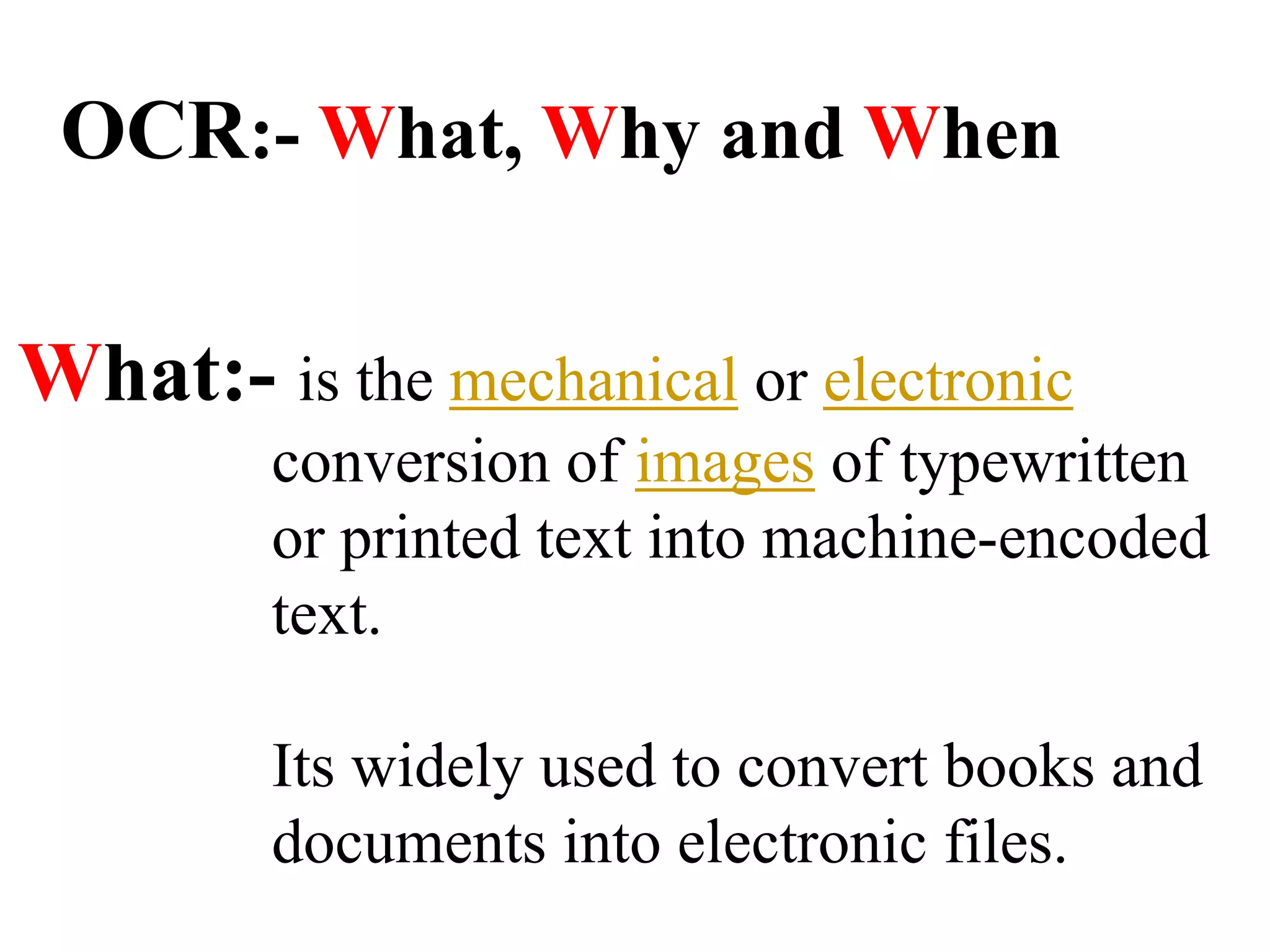 OCR, optical character reader | PPT
