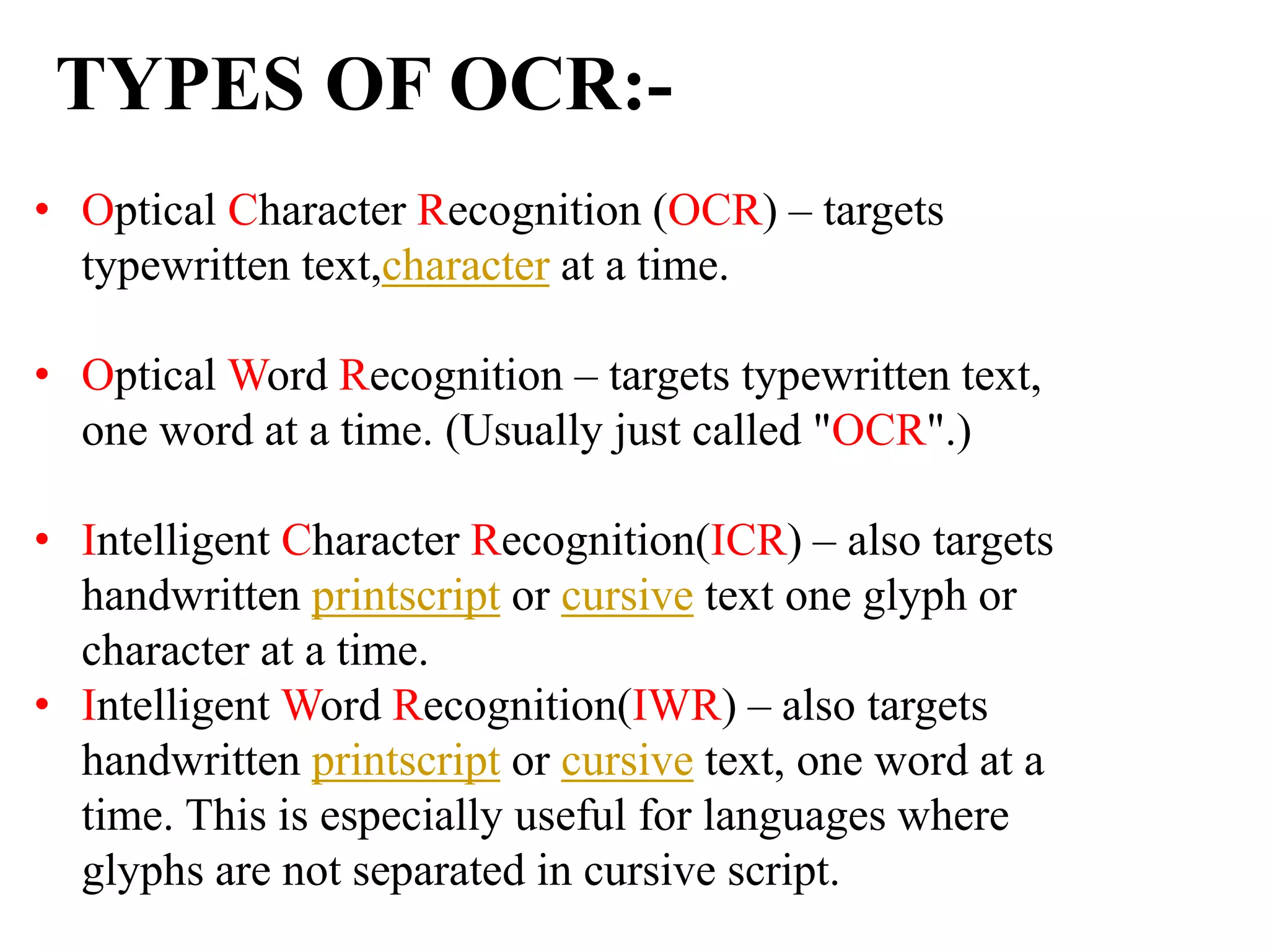 OCR, optical character reader | PPT