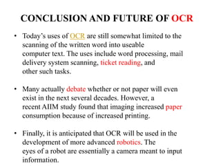OCR, optical character reader | PPT