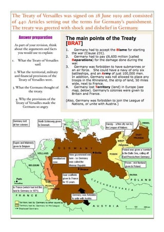 Treaty of Versailles Revision booklet | PDF
