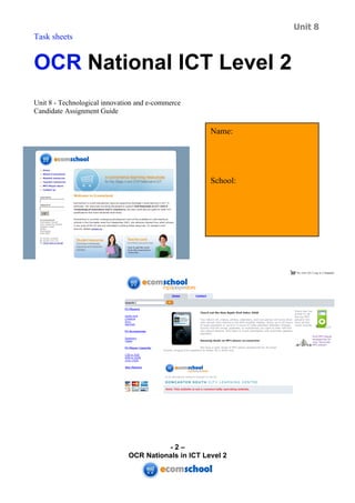 Ocr unit 8 work book v3 | DOC