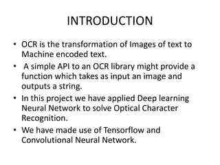 Ocr using tensor flow | PPT