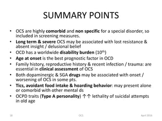 Obsessive compulsive symptoms (OCS) | PPTX
