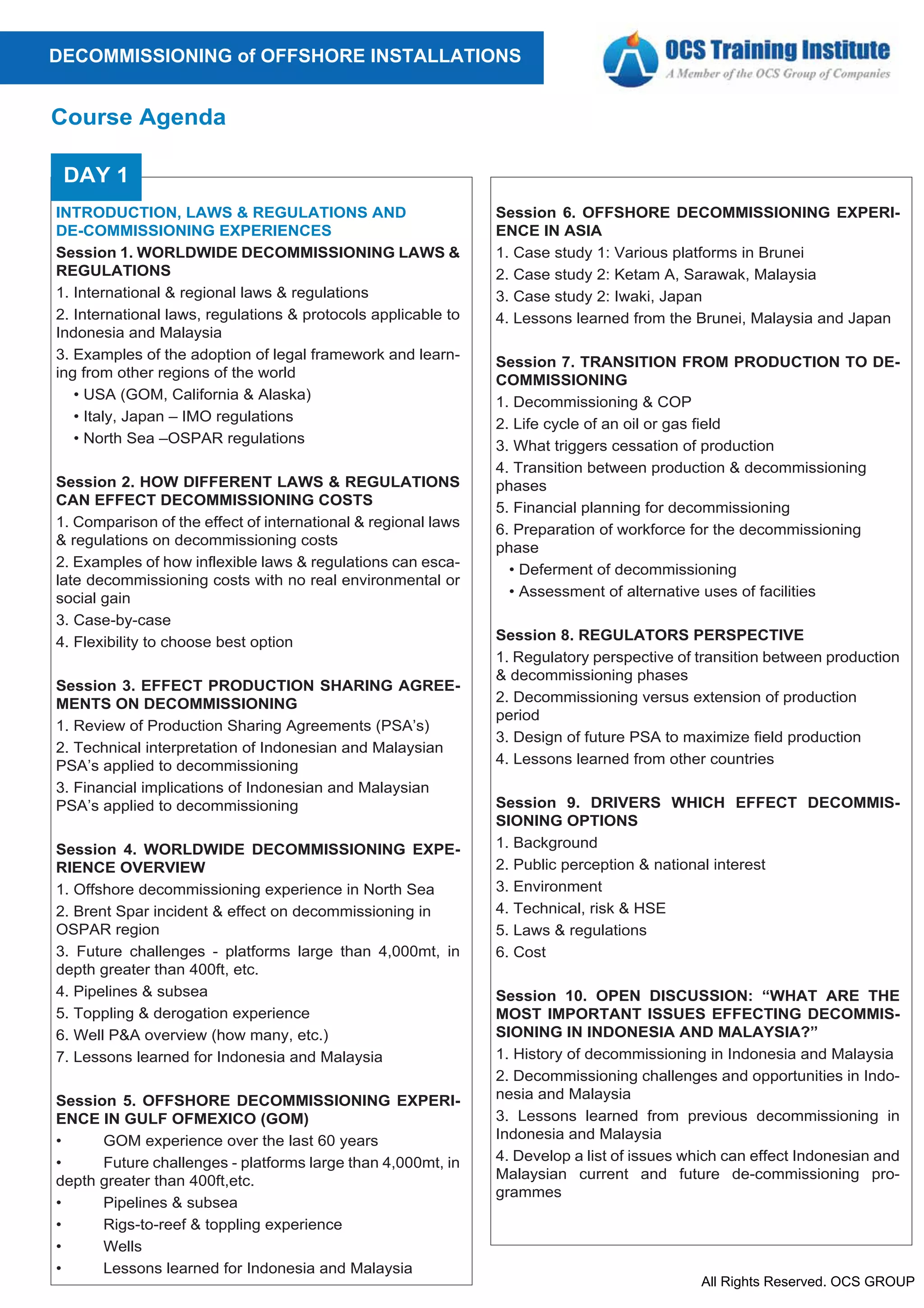 Decommissioning of Offshore Installations | PDF