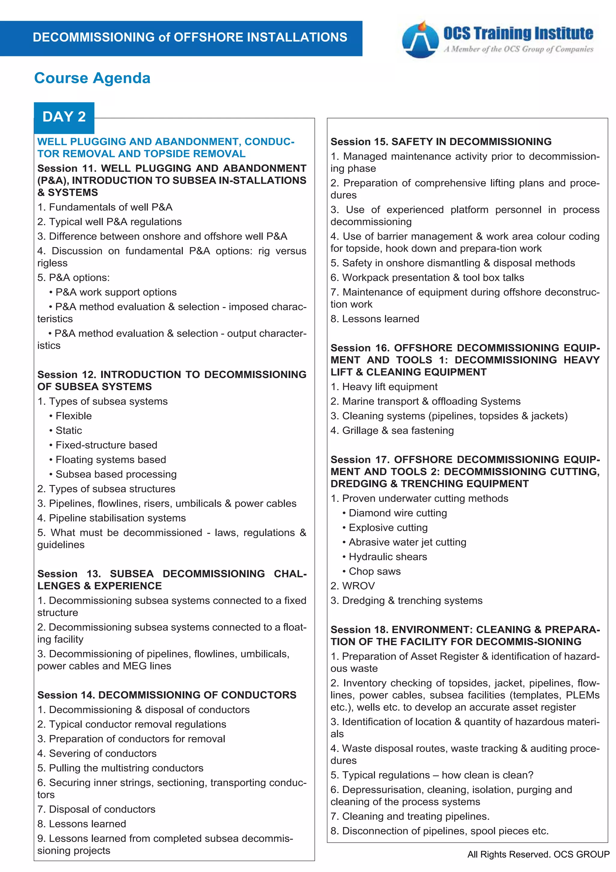 Decommissioning of Offshore Installations | PDF