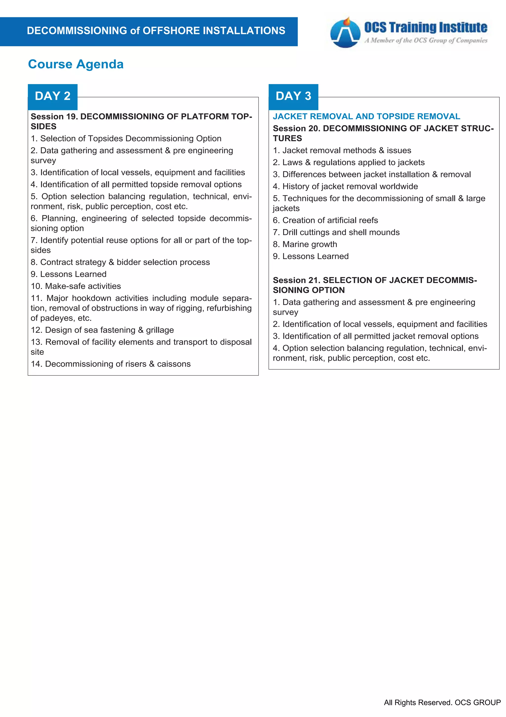 Decommissioning of Offshore Installations | PDF