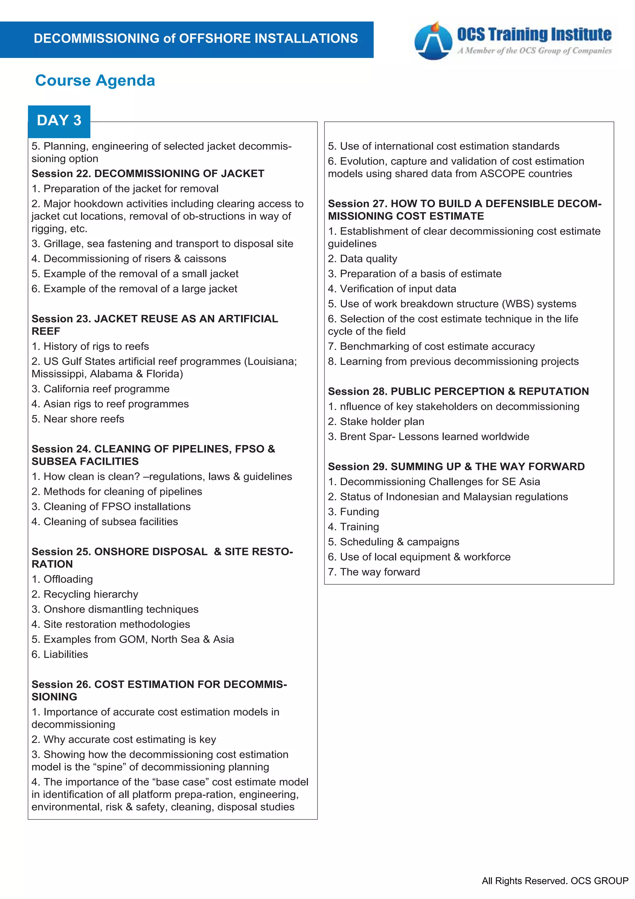 Decommissioning of Offshore Installations | PDF