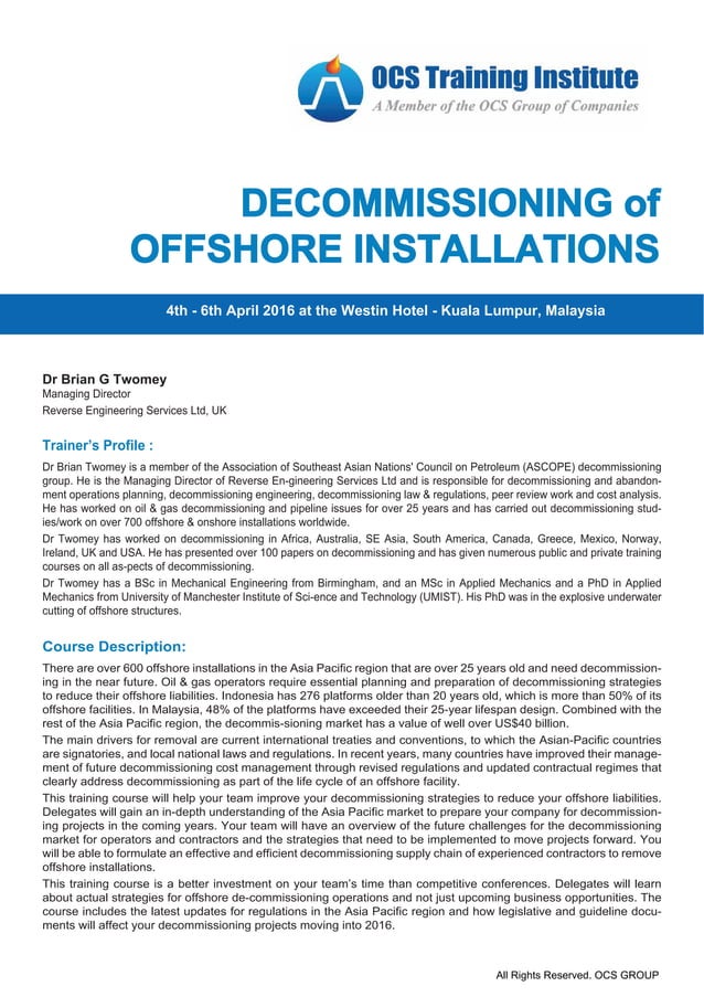 Decommissioning of Offshore Installations | PDF | Civil Engineering ...
