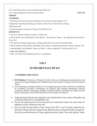 OCS352 IOT All application specific and others | PDF