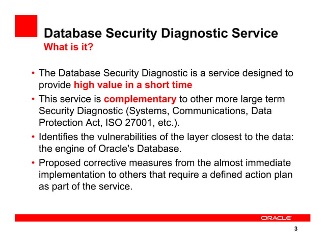 Oracle Database Security Diagnostic Service | PPT