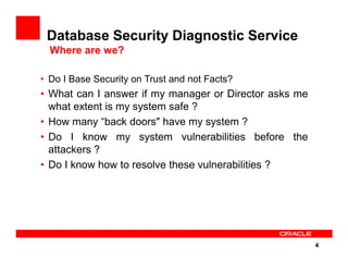 Oracle Database Security Diagnostic Service | PDF