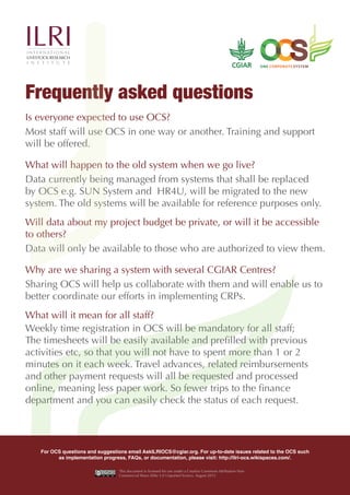 OCS—Frequently asked questions | PDF