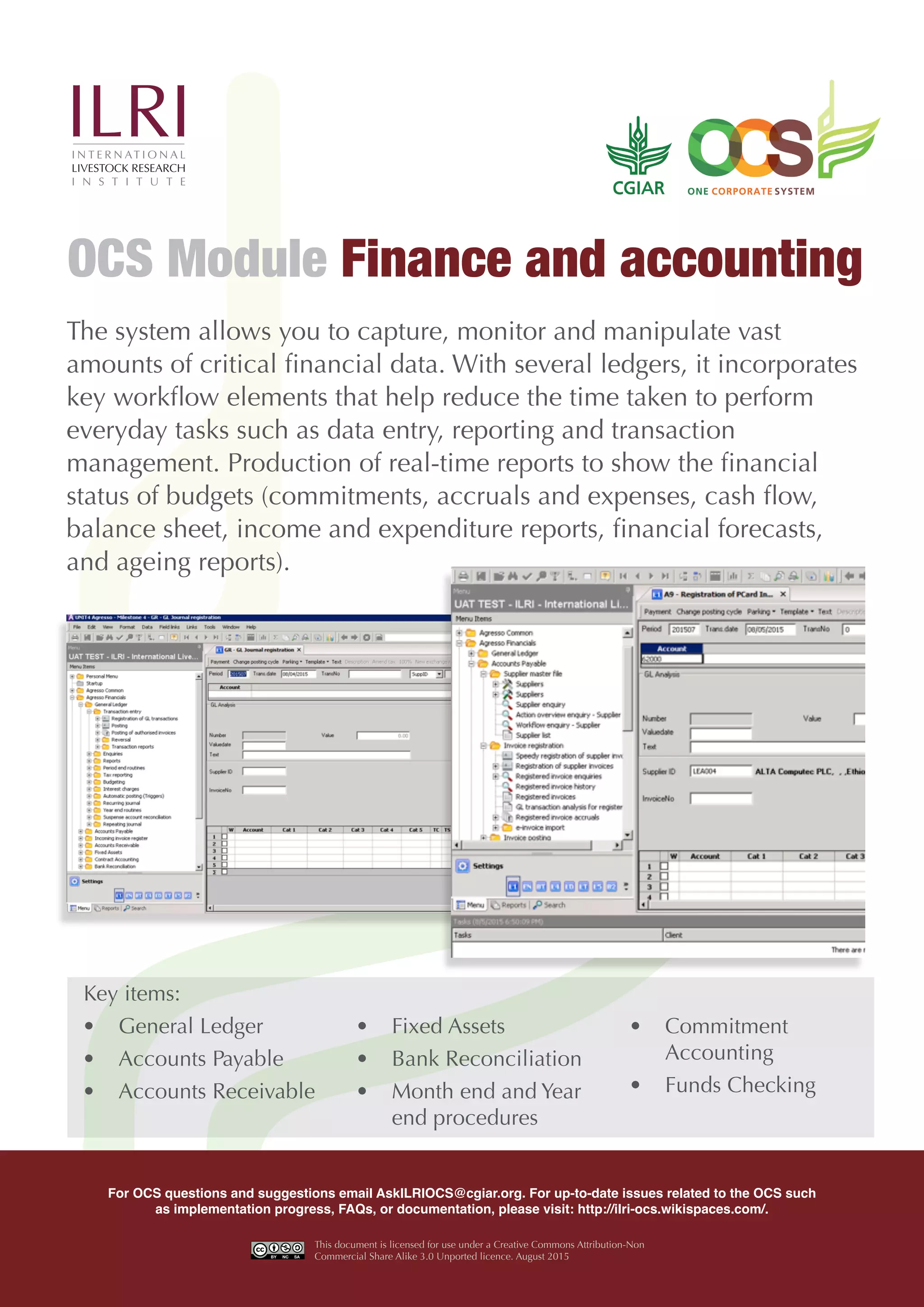 OCS Module—Finance and accounting | PDF