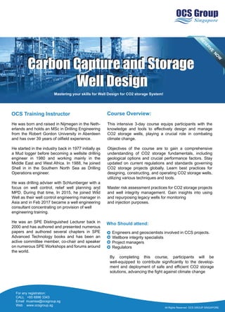 OCS GROUP SG - CCS WELL DESIGN - 3 days TRAINING | PDF