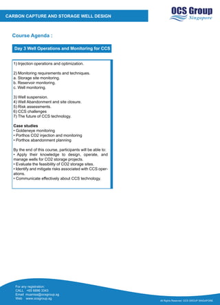 OCS GROUP SG - CCS WELL DESIGN - 3 days TRAINING | PDF