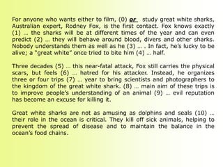 O csharks&writing | PPT