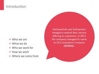 OCSICO Company Overview | PPTX | IT and Internet Support | Internet