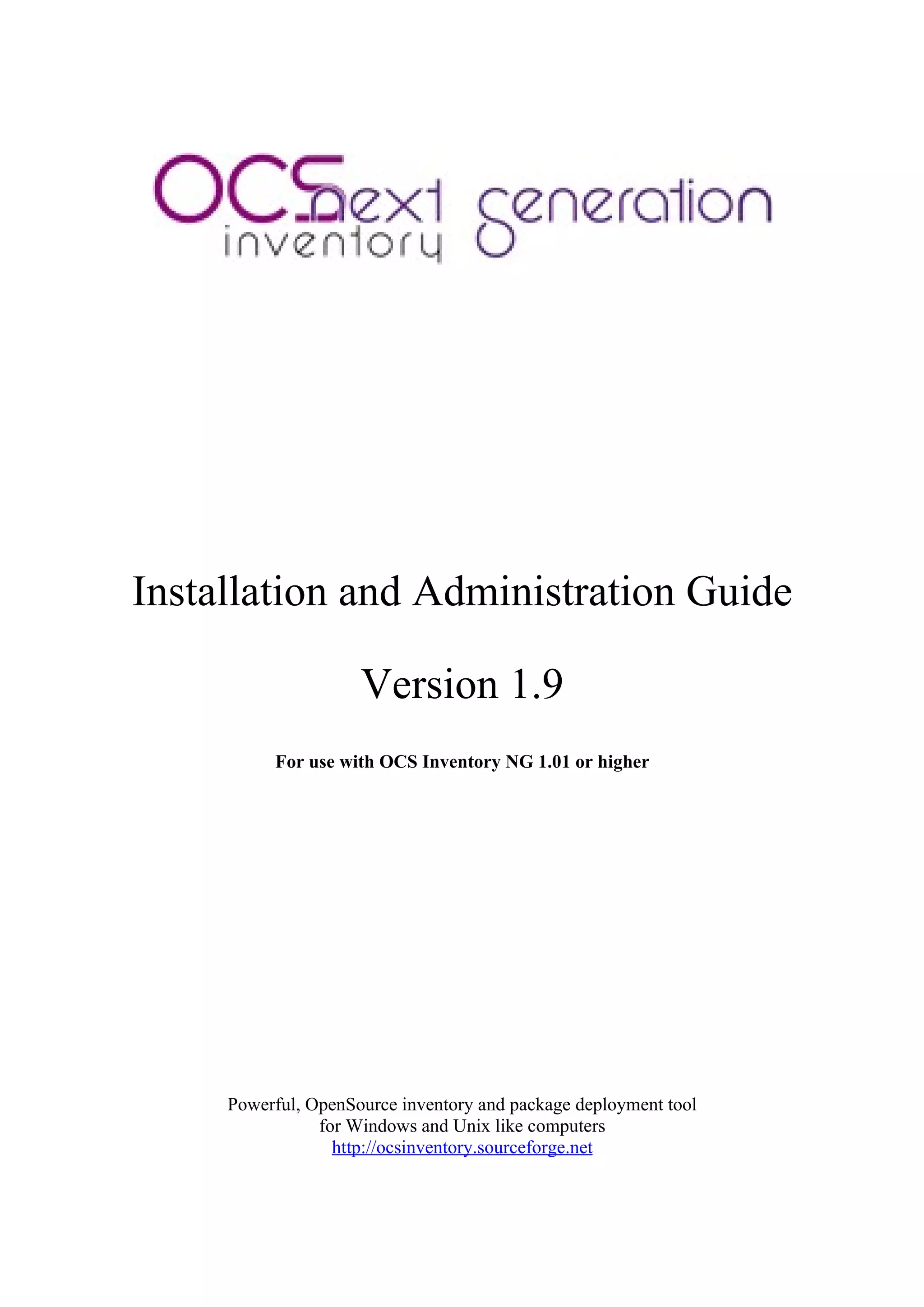 O C S Inventory N G Installation And Administration Guide 1 | PDF