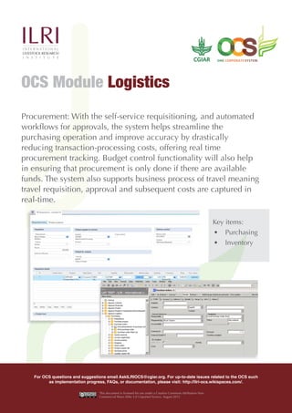 OCS Module—Logistics | PDF