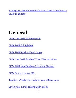 CIMA OCS (Operational Case study ) August 2020 Resources