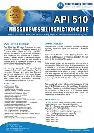 OCS Training API 510 pressure vessel preparation course 2019 | PDF