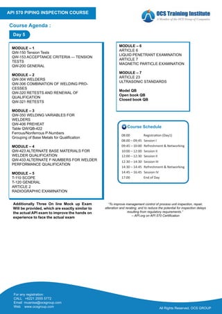 OCS Training - API 570 piping inspection course | PDF