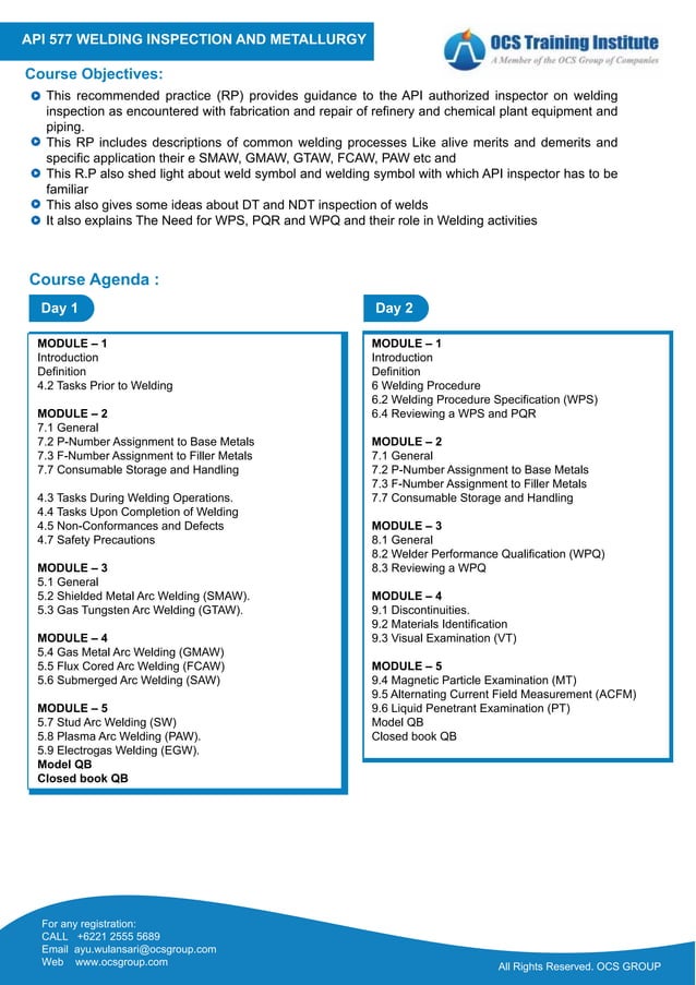OCSTraining - API 577 Welding Inspection and Metallurgy | PDF | Physics ...