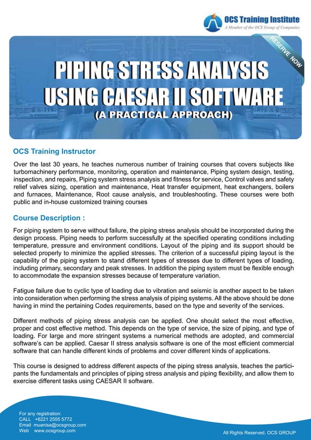Ocs training - piping stress analysis using caesar ii software | PDF | Science