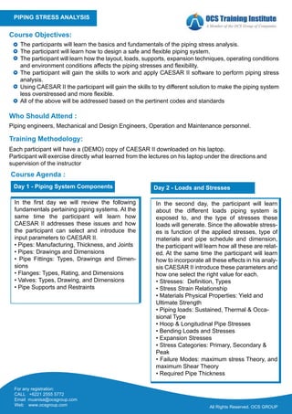Ocs training - piping stress analysis using caesar ii software | PDF ...