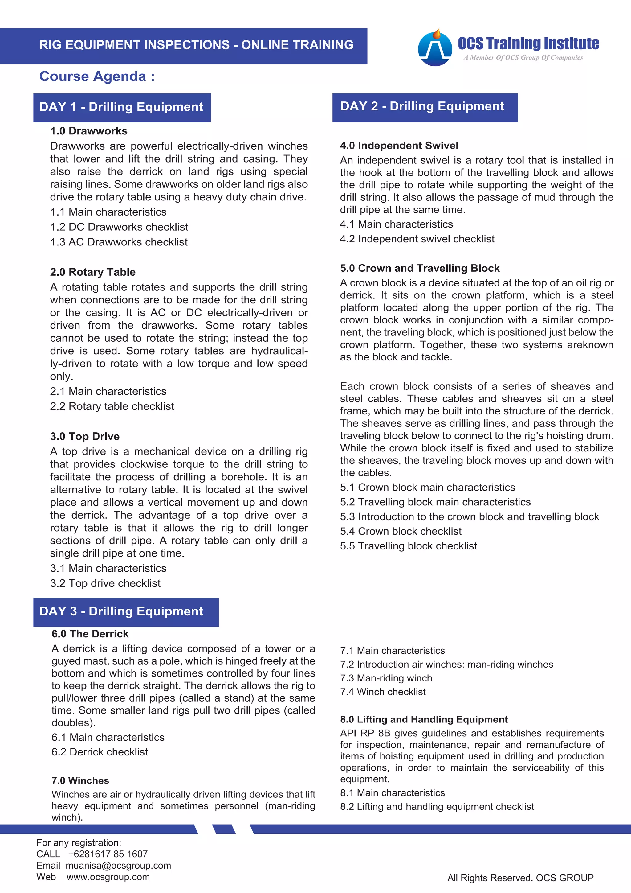 OCS Training Virtual - IADC Rig Equipment Inspection Certification | PDF