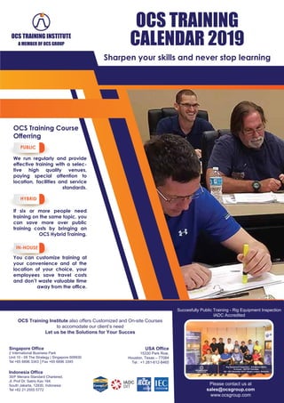 OCS Training calendar 2019 catalog | PDF