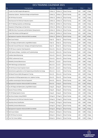 Ocs training calendar catalog 2021 | PDF