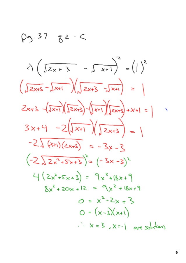 Oct. 27 Solving Radical Equations | PDF