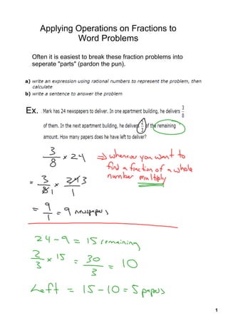 Oct. 28 Fractions Word Problems | PDF | Homework and Study | Education