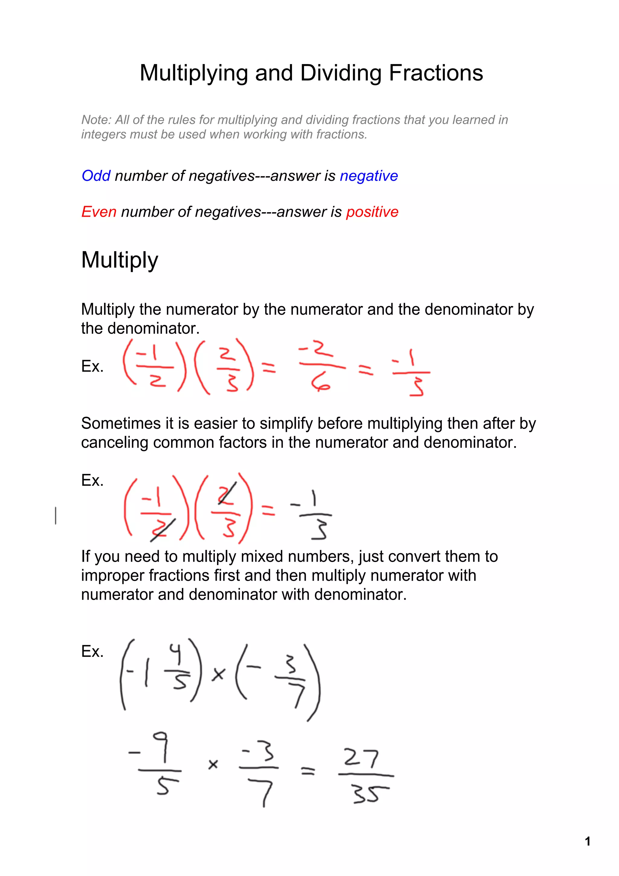 Oct. 28 Mult And Divide Fractions | PDF