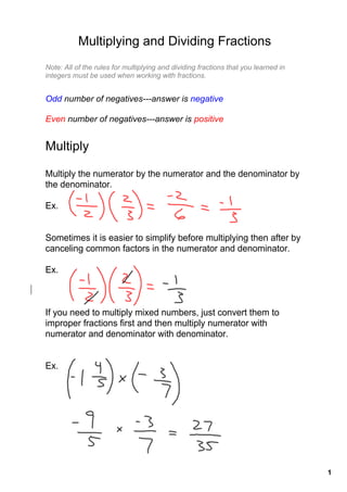 Oct. 28 Mult And Divide Fractions | PDF