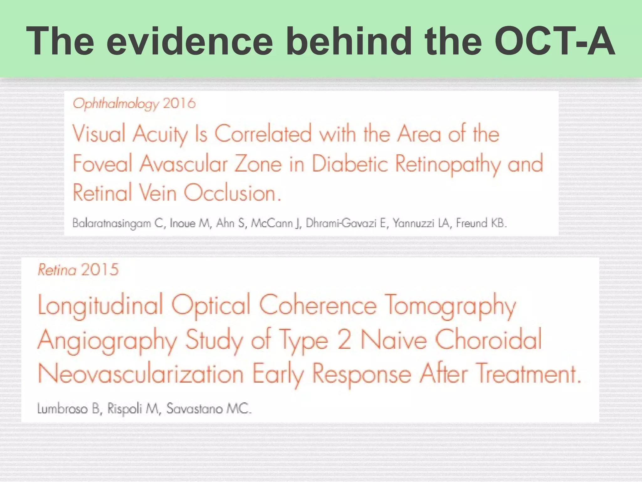OCTA Optical Coherence Tomography angiography | PPS
