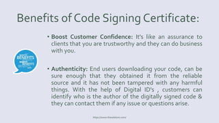 Code Signing Certificate | PPTX | Computing | Technology & Computing