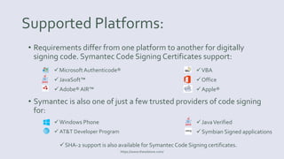 Code Signing Certificate | PPTX | Computing | Technology & Computing
