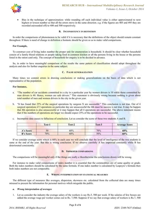 Interpretation of Data and Statistical Fallacies | PDF