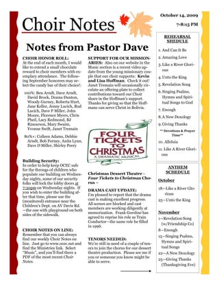 Oct 14 Choir Notes | PDF