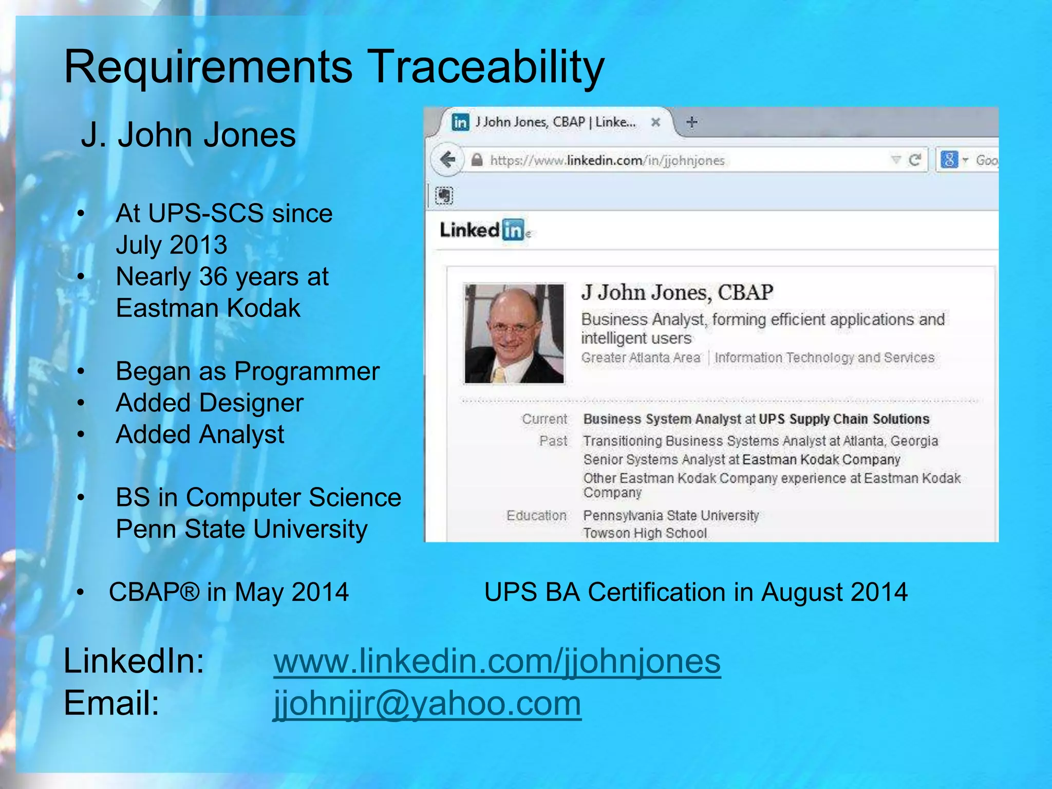 Requirements Traceability - The Tie That Binds | PPTX